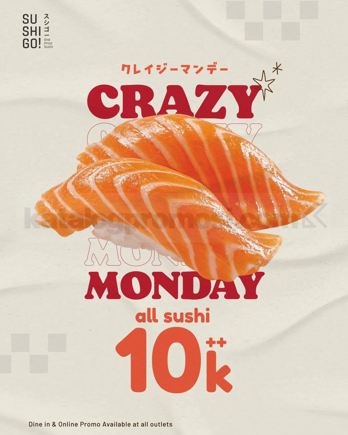 Promo Sushi Go! Senin Hemat: Semua Sushi Rp 10 Ribu!
